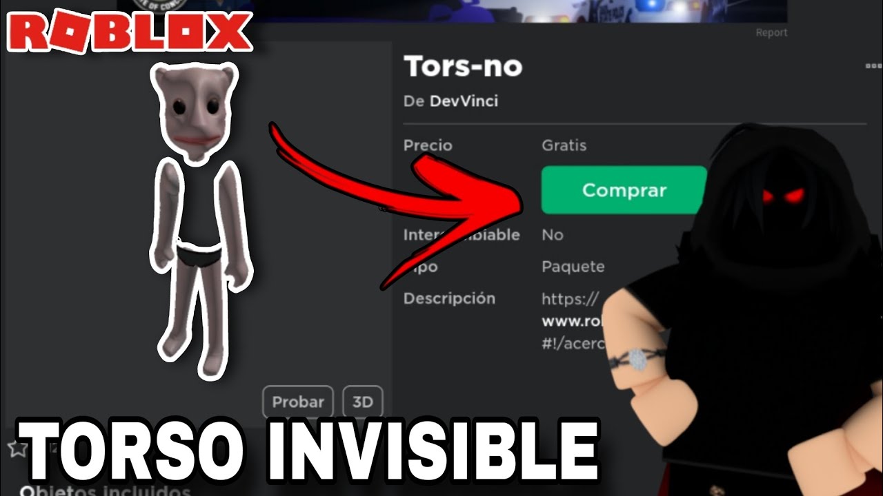 😱¡RÁPIDO! ¡CONSIGUE TORSO INVISIBLE / AVATAR TORS-NO "GRATIS" EN ROBLOX ...