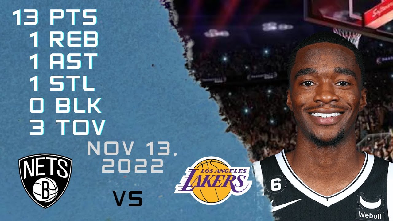 Edmond Sumner Highlights 13-11-2022 NETS vs LAKERS NBA REGULAR SEASON ...