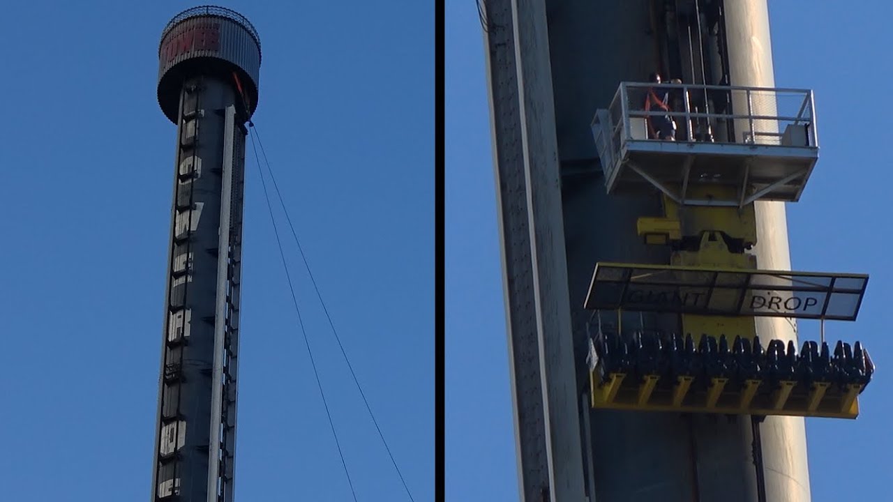 Giant Drop Refurb Update - Work has begun! Dreamworld Gold Coats - YouTube