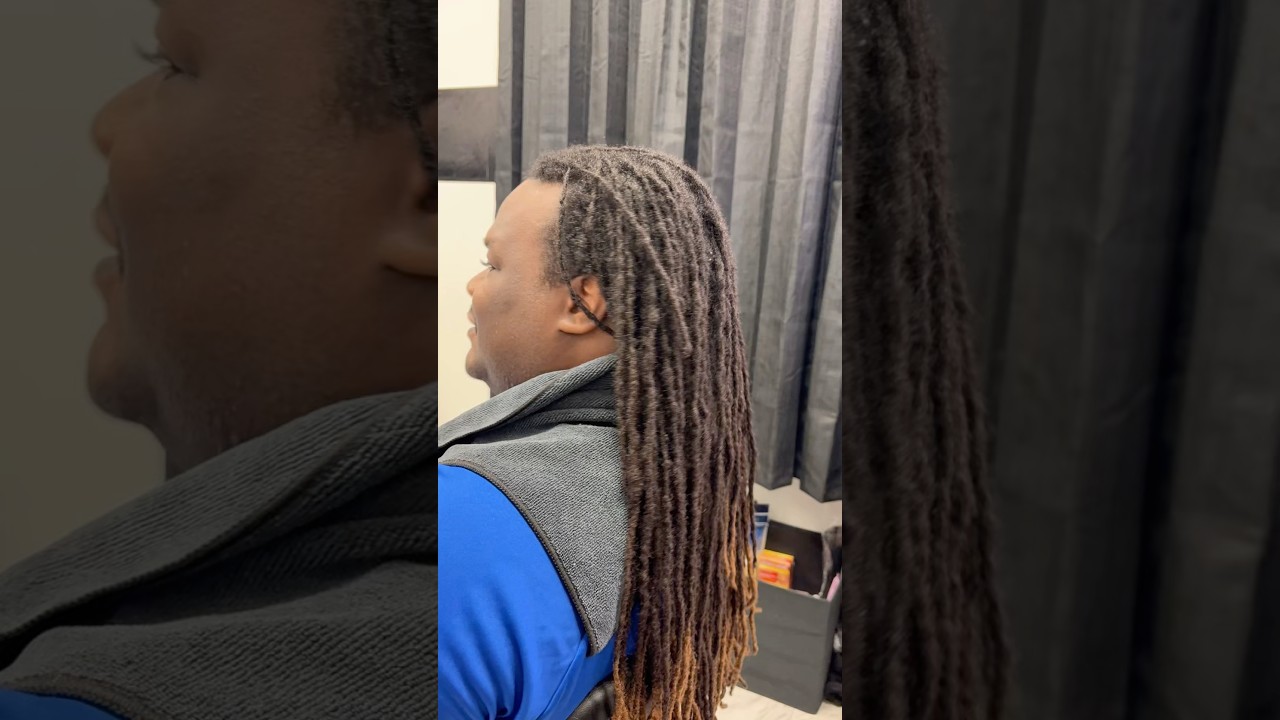 Cut more than 10 inches off his locs #locs - YouTube