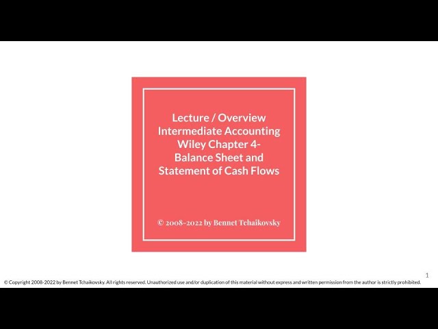 Statement Of Cash Flows Wiley