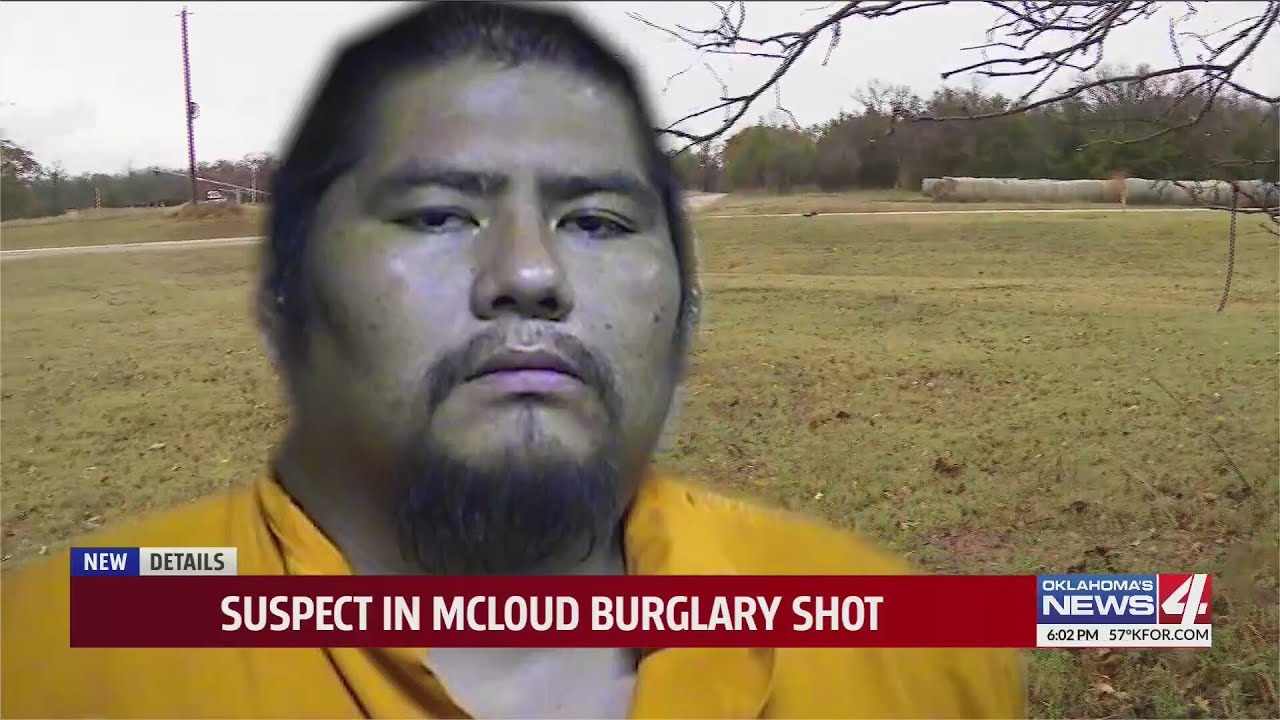 Suspect in McLoud burglary shot - YouTube