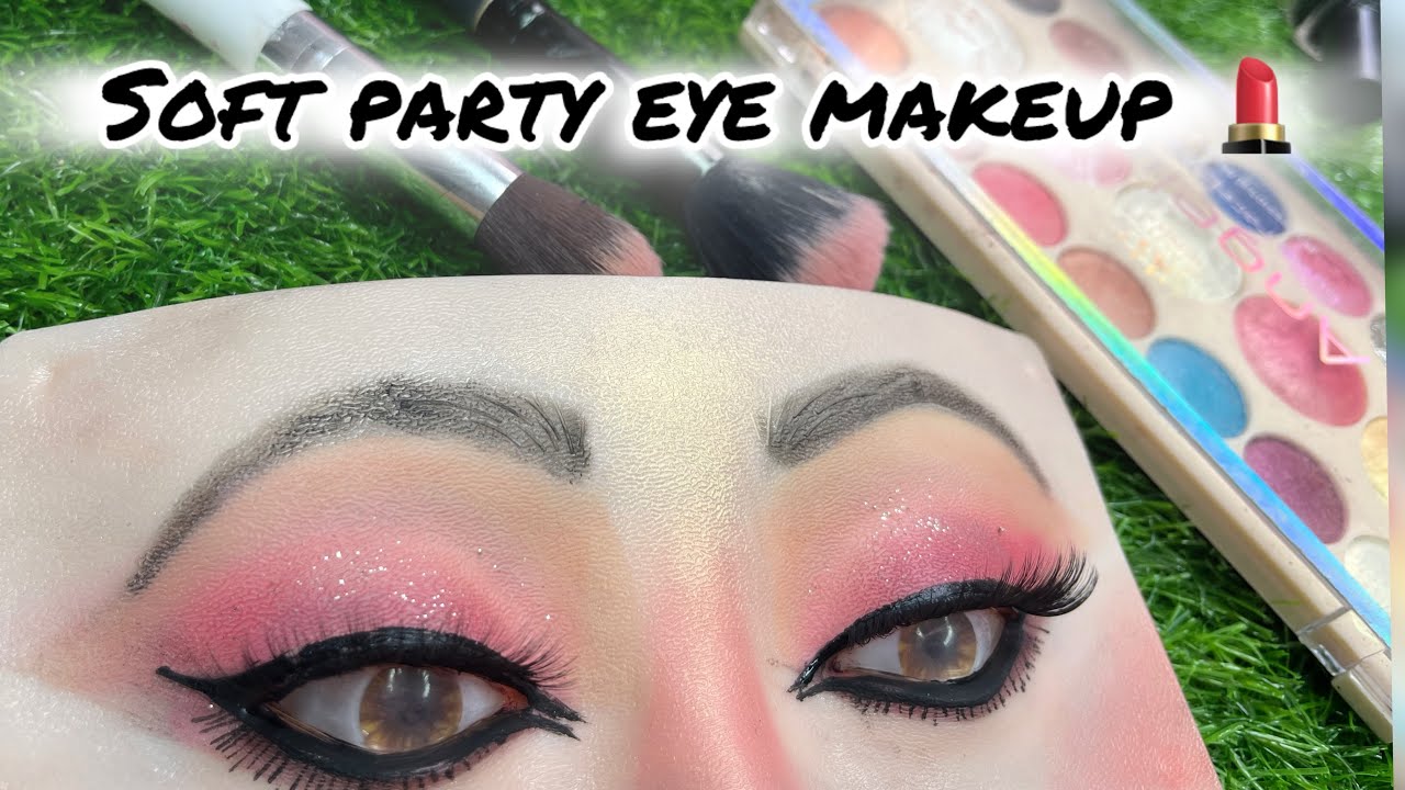 Party eye makeup for beginners || soft party eye makeup with glitters ...