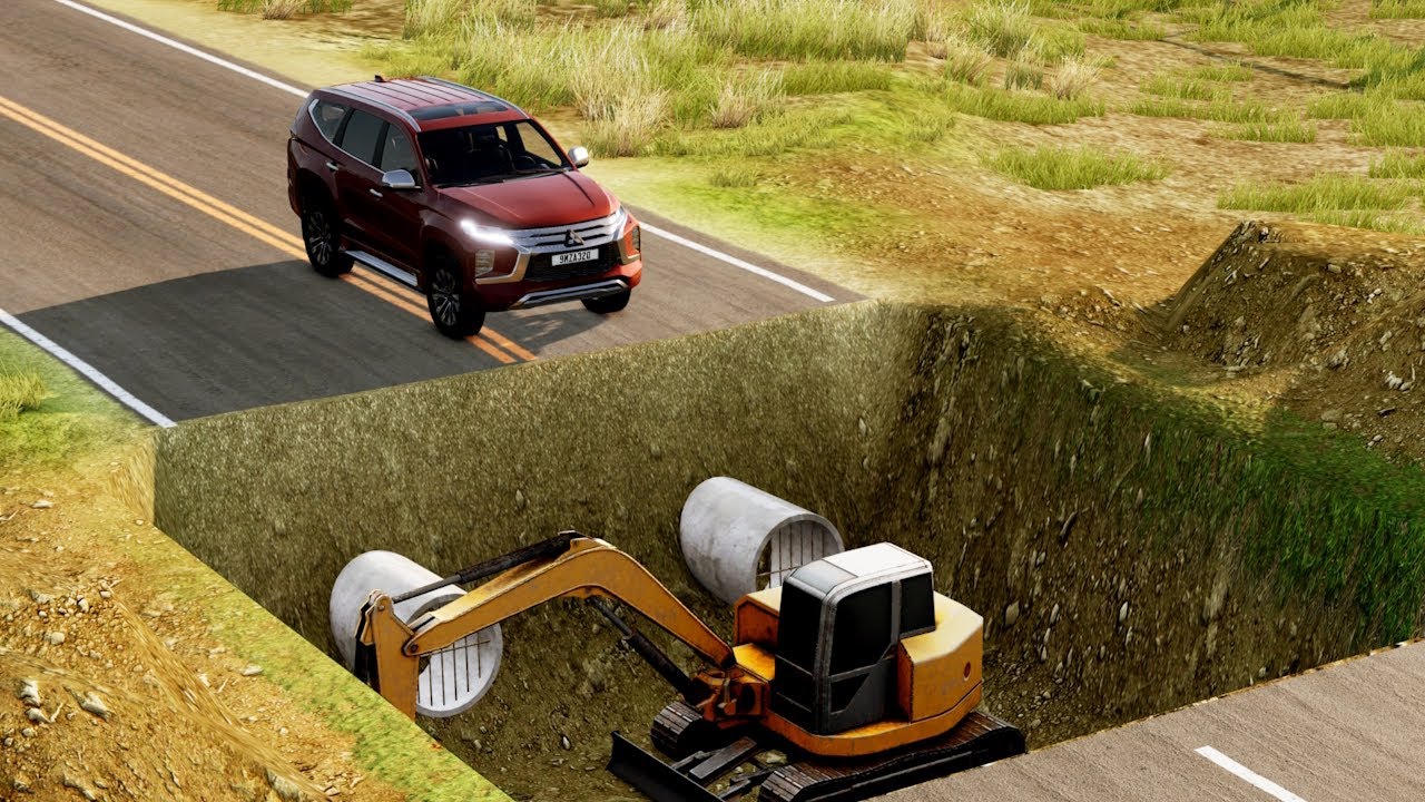 Cars vs Ditch TRAP 🆕 BeamNG Drive - YouTube
