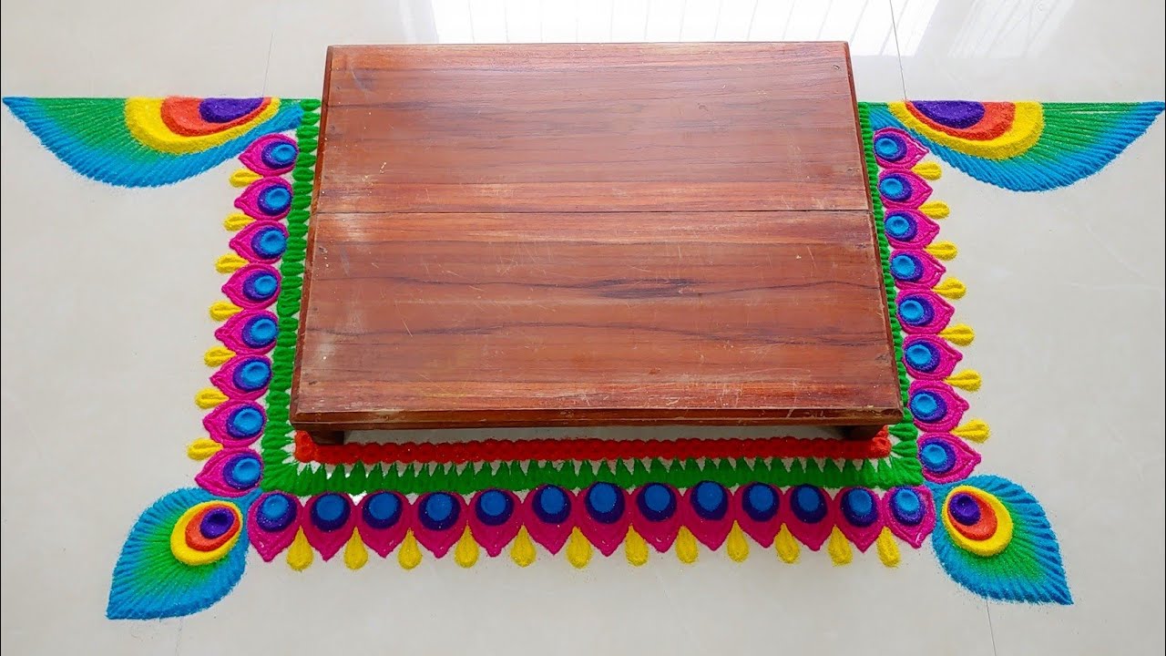 chaurang rangoli design | laxmi pooja rangoli designs | easy rangoli ...