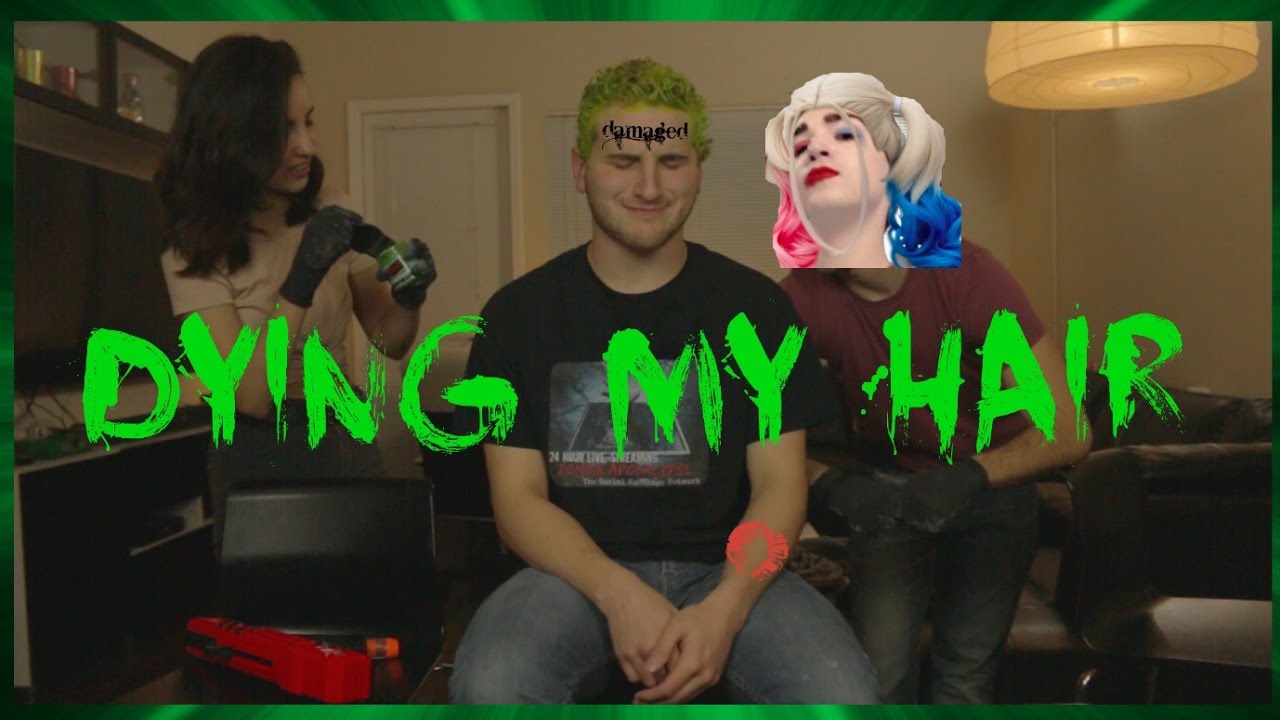 Dying my Hair Electric Green W/ BostonTom and Bianca Robles - YouTube