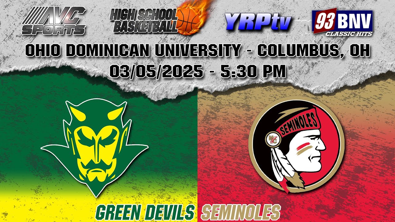 North Adams Green Devils vs Monroe Central Seminoles HS Boys Basketball ...