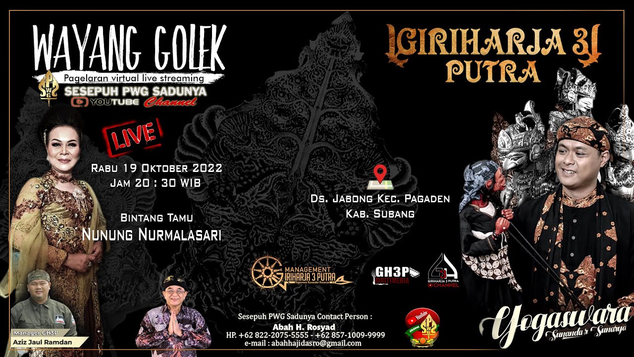 LIVE 19 OKT 2022 PAGADEN WAYANG GOLEK GIRI HARJA 3 PUTRA YOGASWARA ...