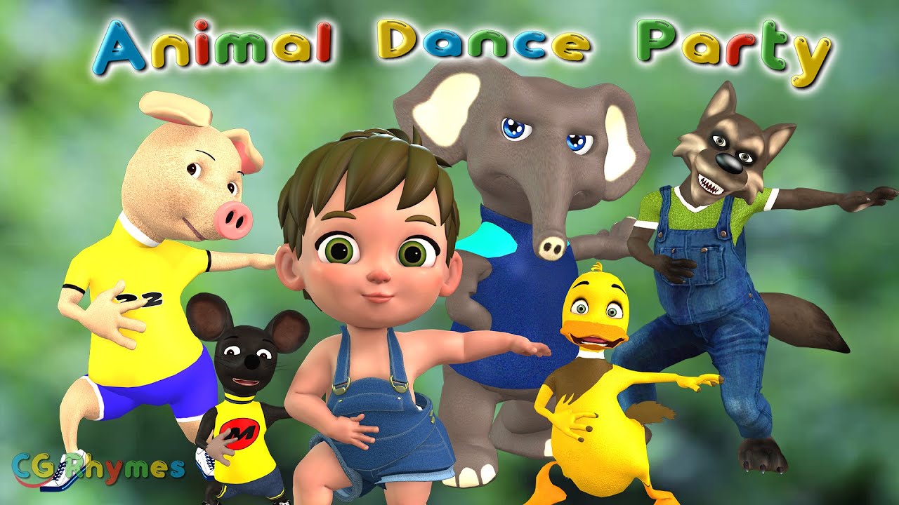 Animal Dance Party Song🕺🦆🐈️ | Animal Sounds | Nursery Rhymes & Kids ...