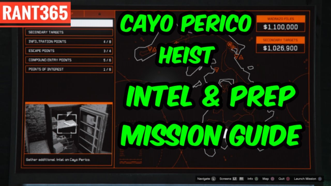 Intel and Prep Missions Guide : Cayo Perico Heist - YouTube