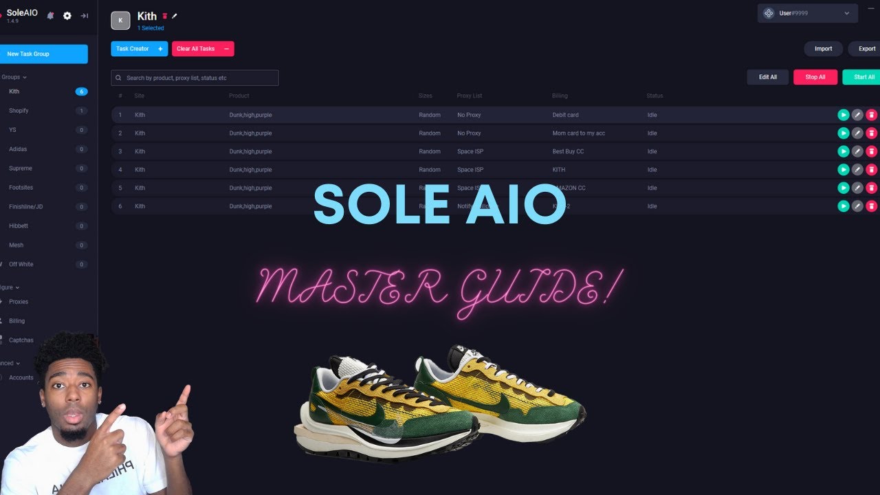 SOLE AIO MASTER GUIDE/TUTORIAL (HOW TO HIT SHOPIFY!) - YouTube