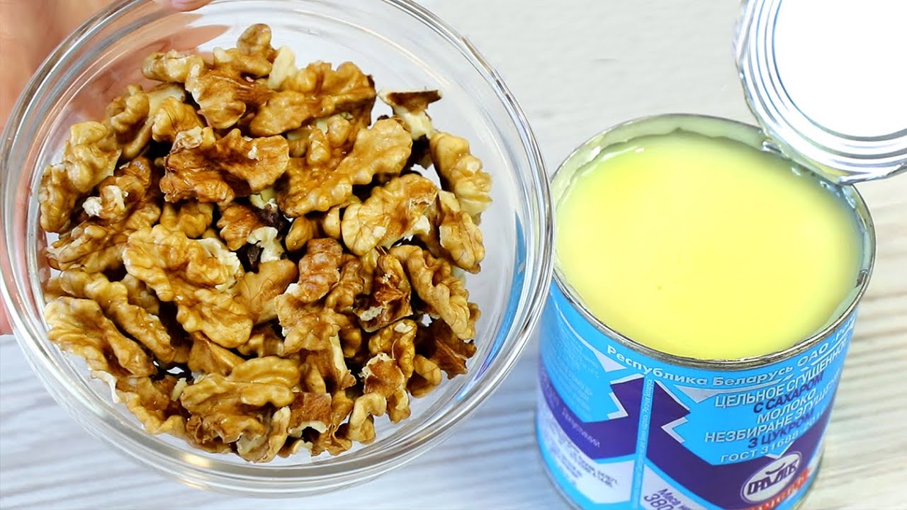 YOU WILL BE AMAZED! Mix Condensed Milk with Nuts and Get Super Result ...