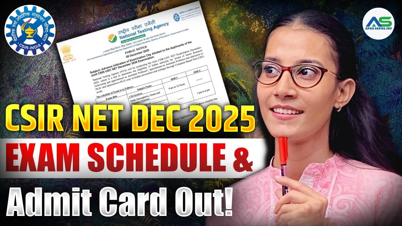 Admit Card Released | CSIR NET LIFESCIENCE DEC 2025 #apnasapnajrf - YouTube