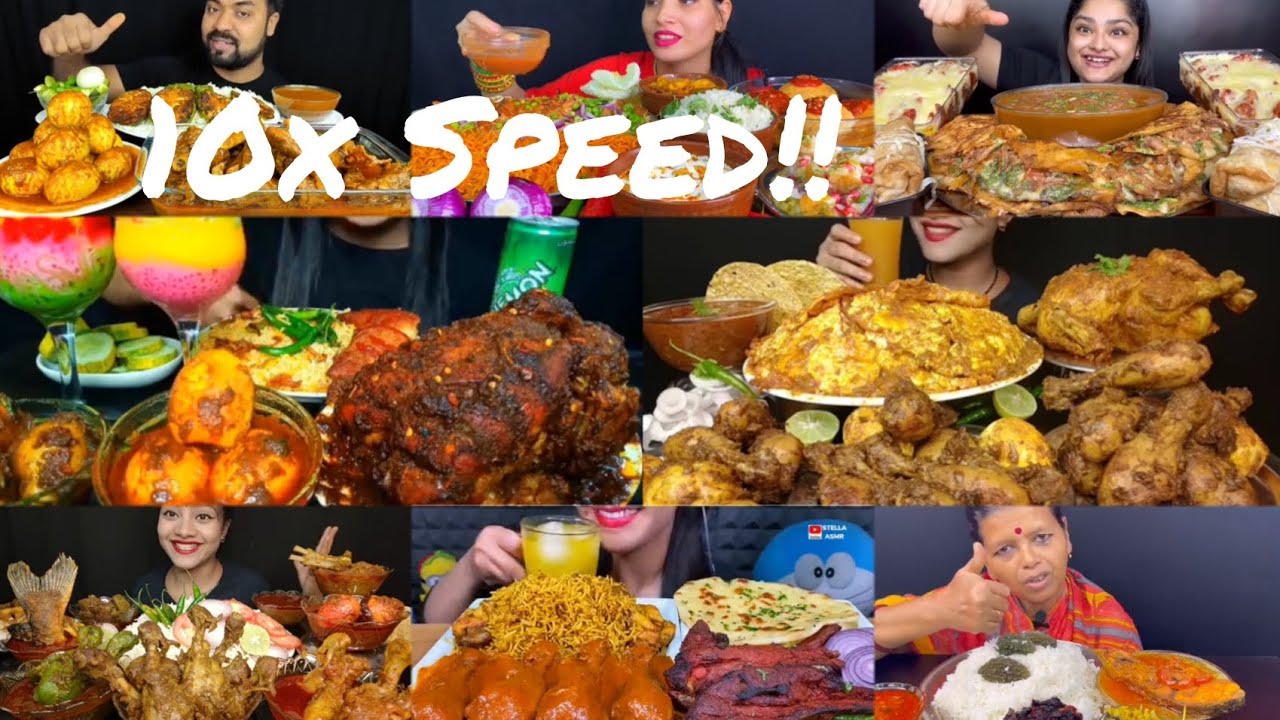 10x Speed Eating Compilation. ASMR Eating Lots Of MuttonChicken🐔Fish ...