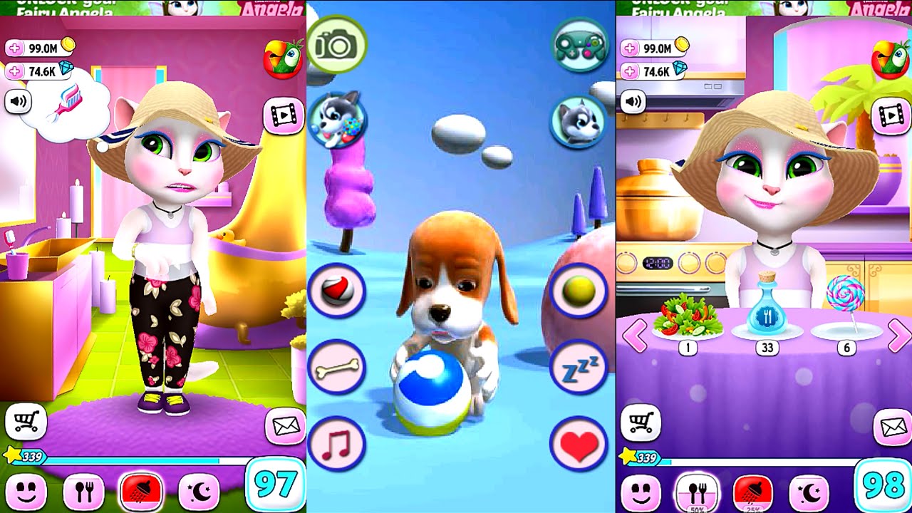 My Talking Angela Vs Talking Basset || Great Makeover Gameplay HD - YouTube