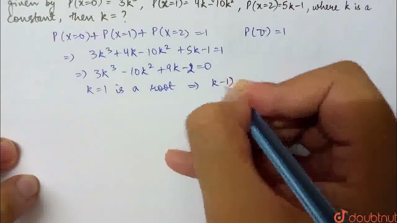 A random variable x has its range {0,1,2} and the probabilities are given by P(x=0) =3k^(3), P(x ...