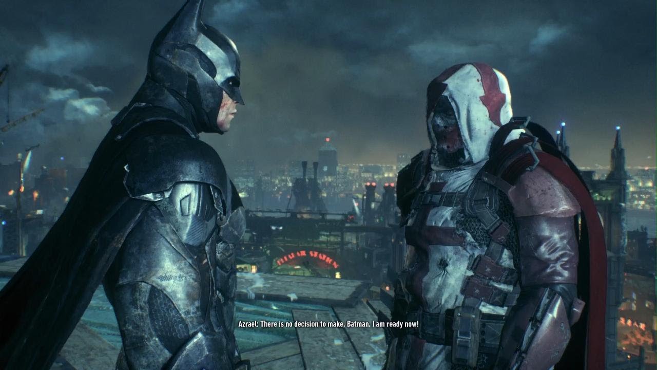 BATMAN: ARKHAM KNIGHT - Azrael's final test - YouTube