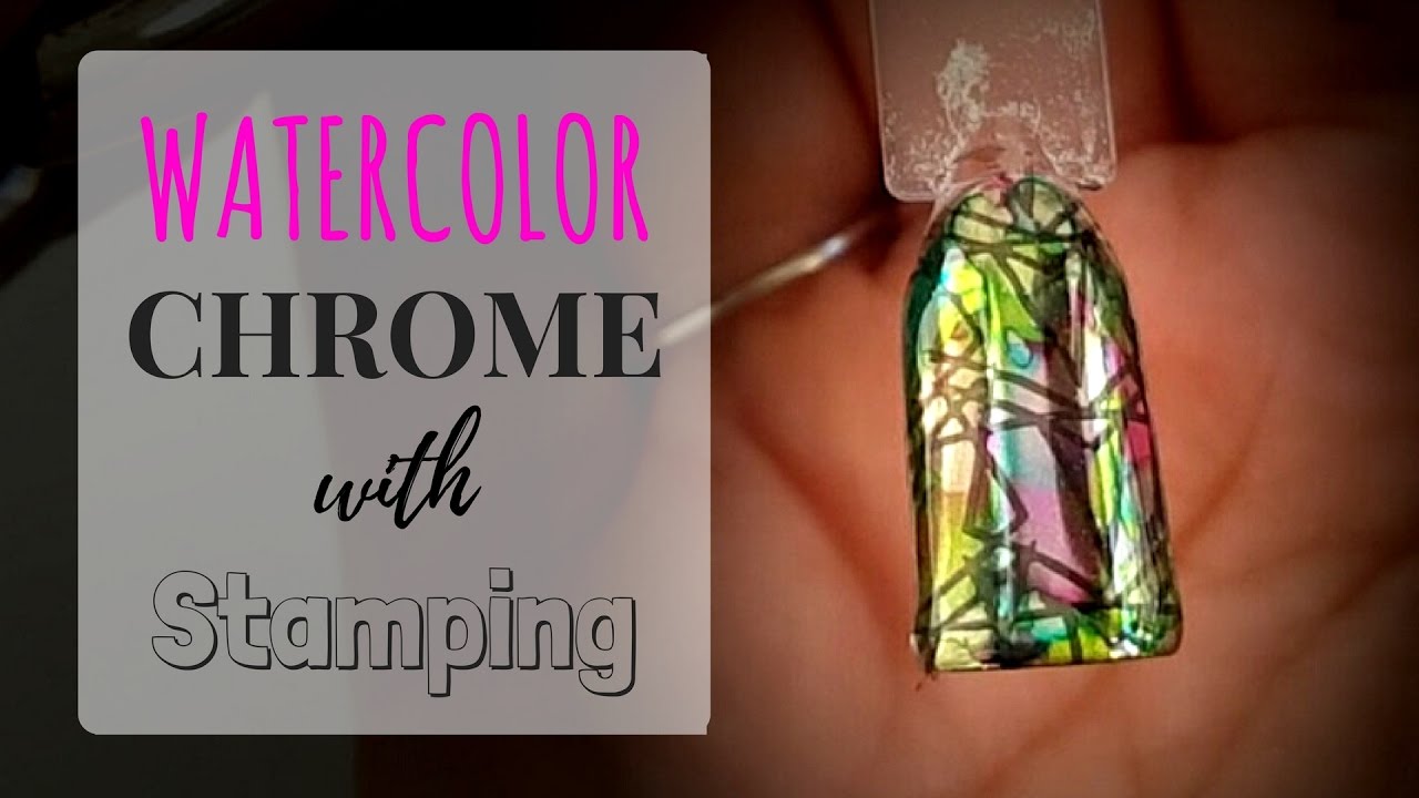Watercolor Chrome and stamping TUTORIAL - YouTube