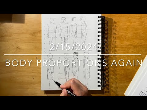 Day 41 of daily drawing practice 🧍Male body proportions again - YouTube