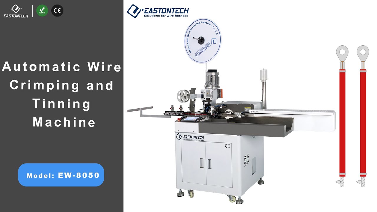 EASTONTECH EW-8050 Automatic Wire Crimping and Tinning Machine - YouTube