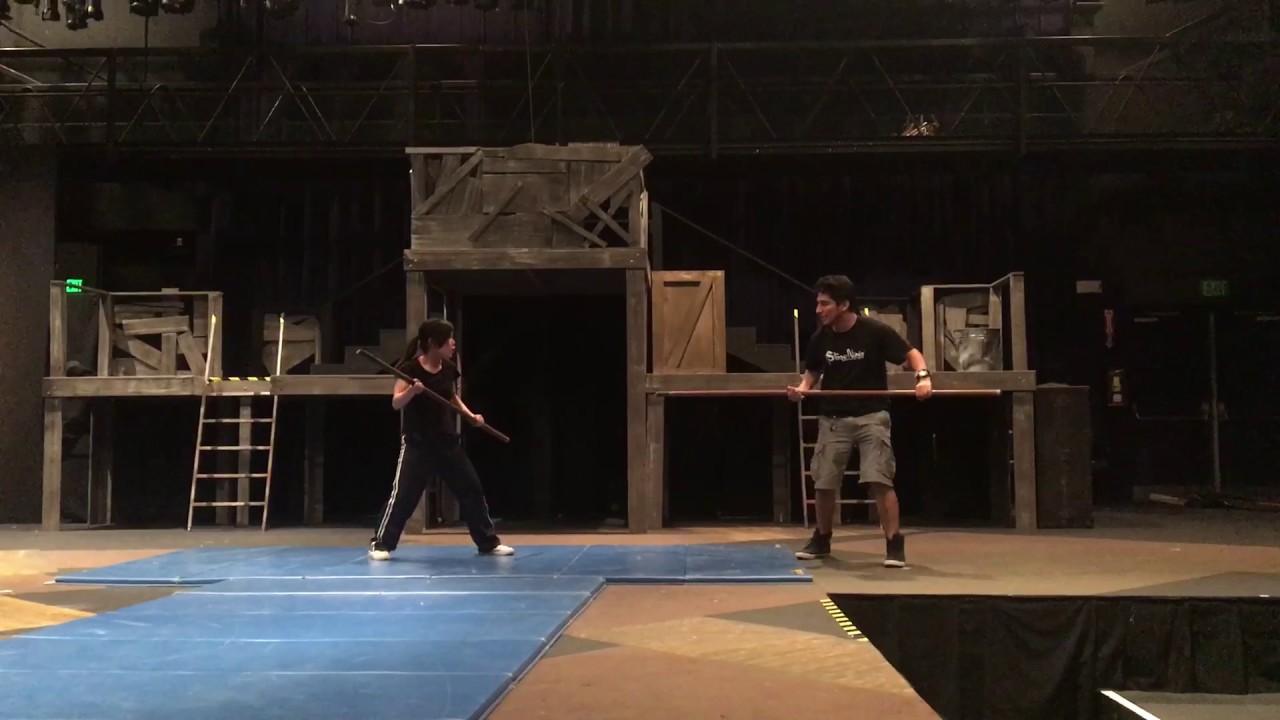 Stunt girl/stick fighting / funny/ Ninja Girl - YouTube