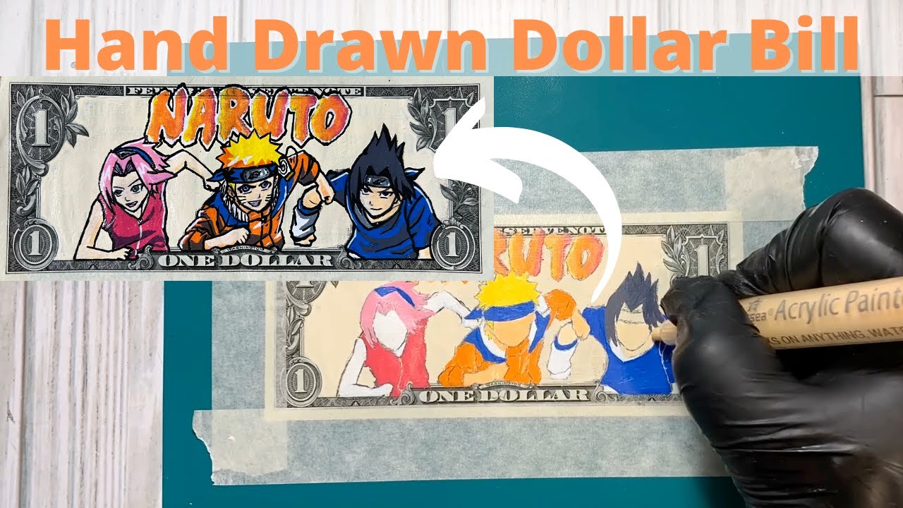 Naruto Art on Real Dollar Bill with Artistro Paint Markers - YouTube