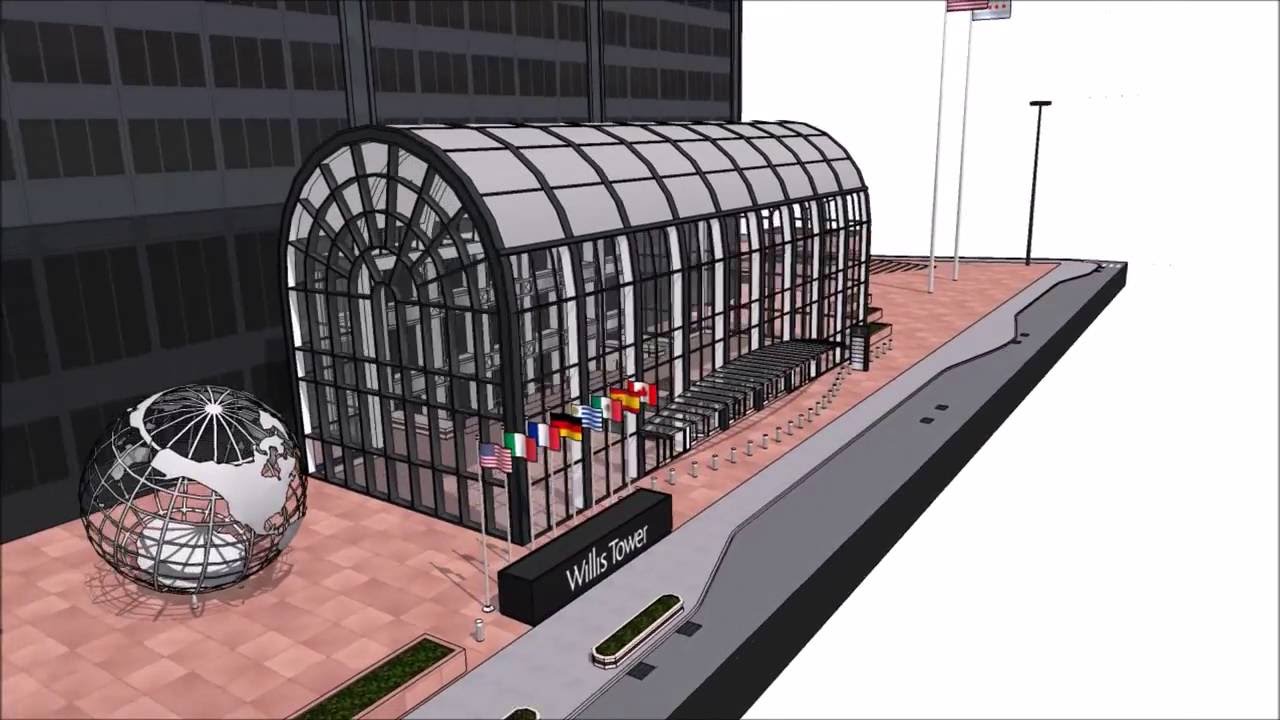 Willis Tower (Sears Tower) 3D Model Sketchup - YouTube