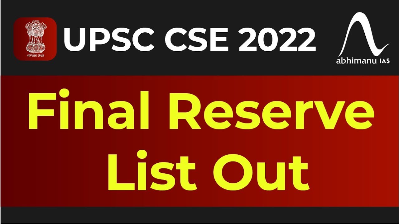 UPSC CSE Exam 2022 | Final Reserve List Out | Prepare with Micro ...