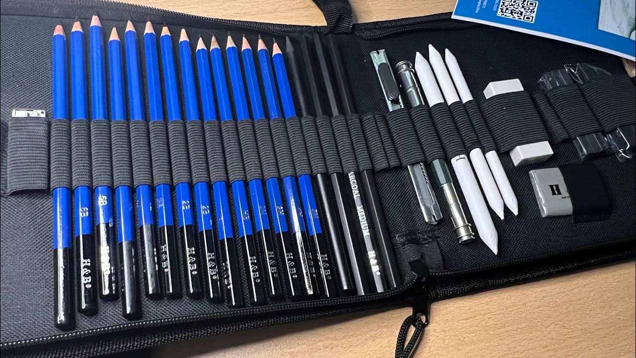 Unboxing H & B Drawing Pencil Set - YouTube