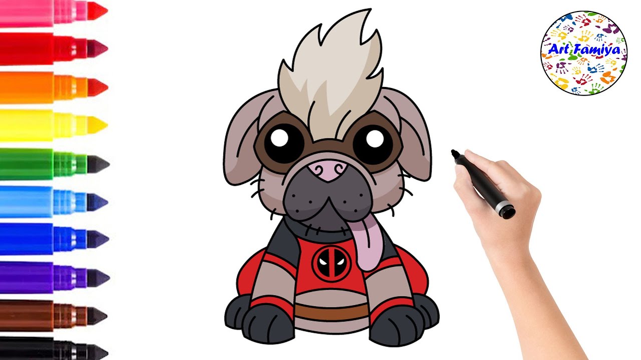 How To Draw Dogpool - DeadPool 3 | Easy Drawing Step by Step | Art ...