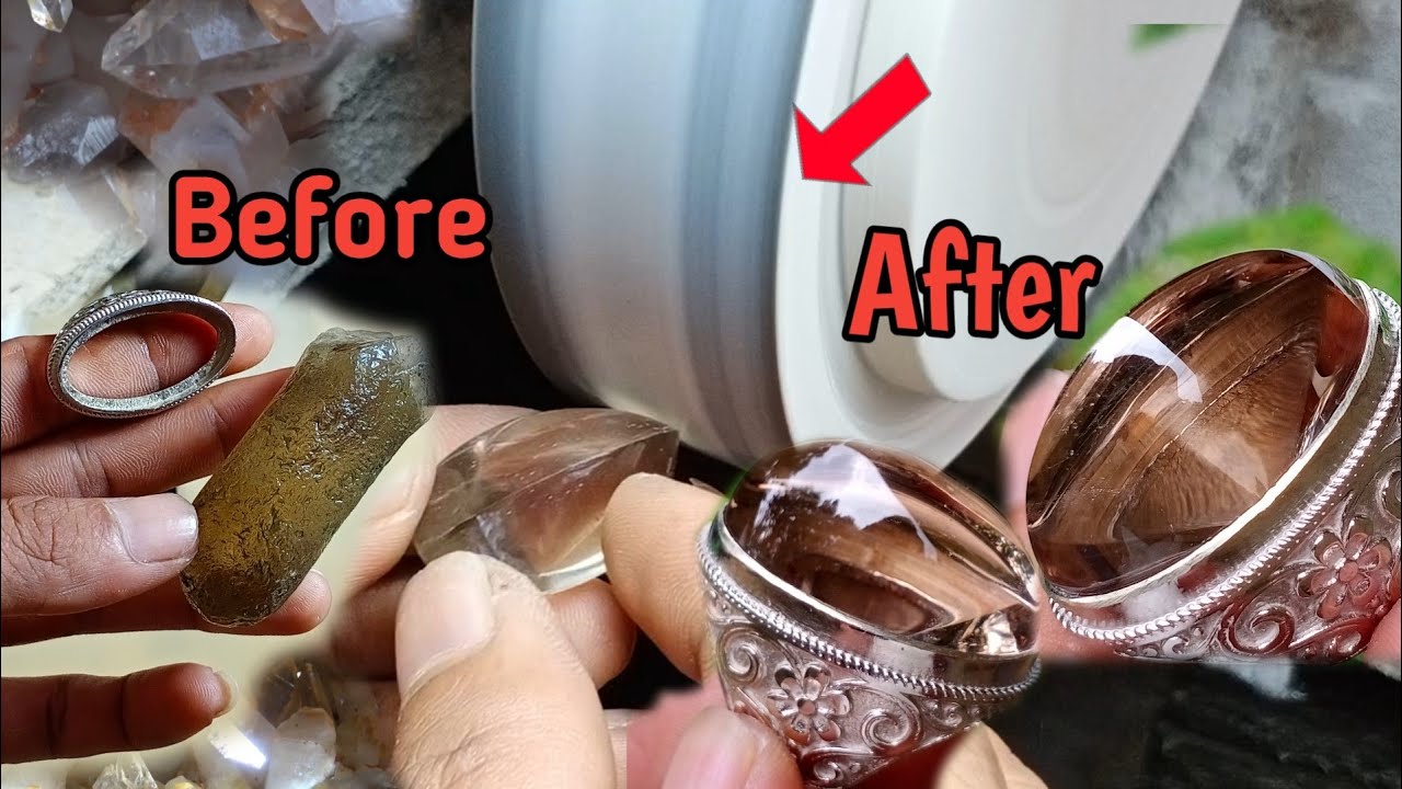 diamond stone cutting process quartz crystal gems. - YouTube