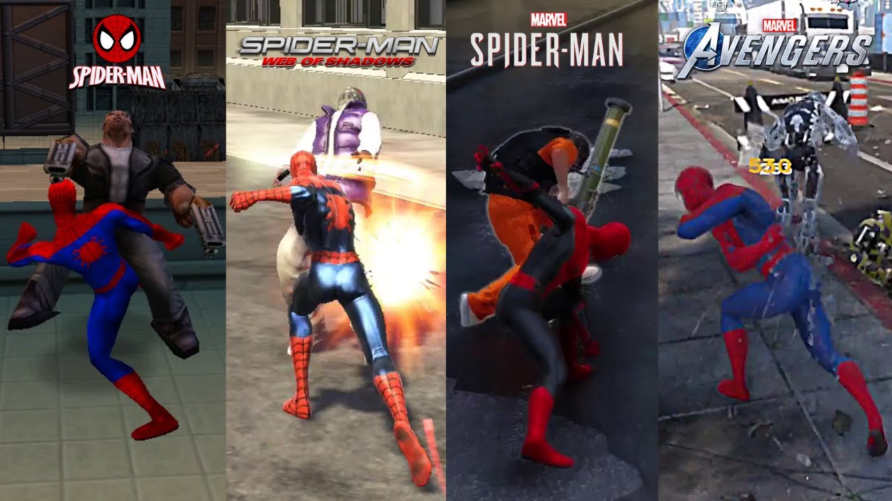 Combat Evolution in Spider-Man Games - YouTube