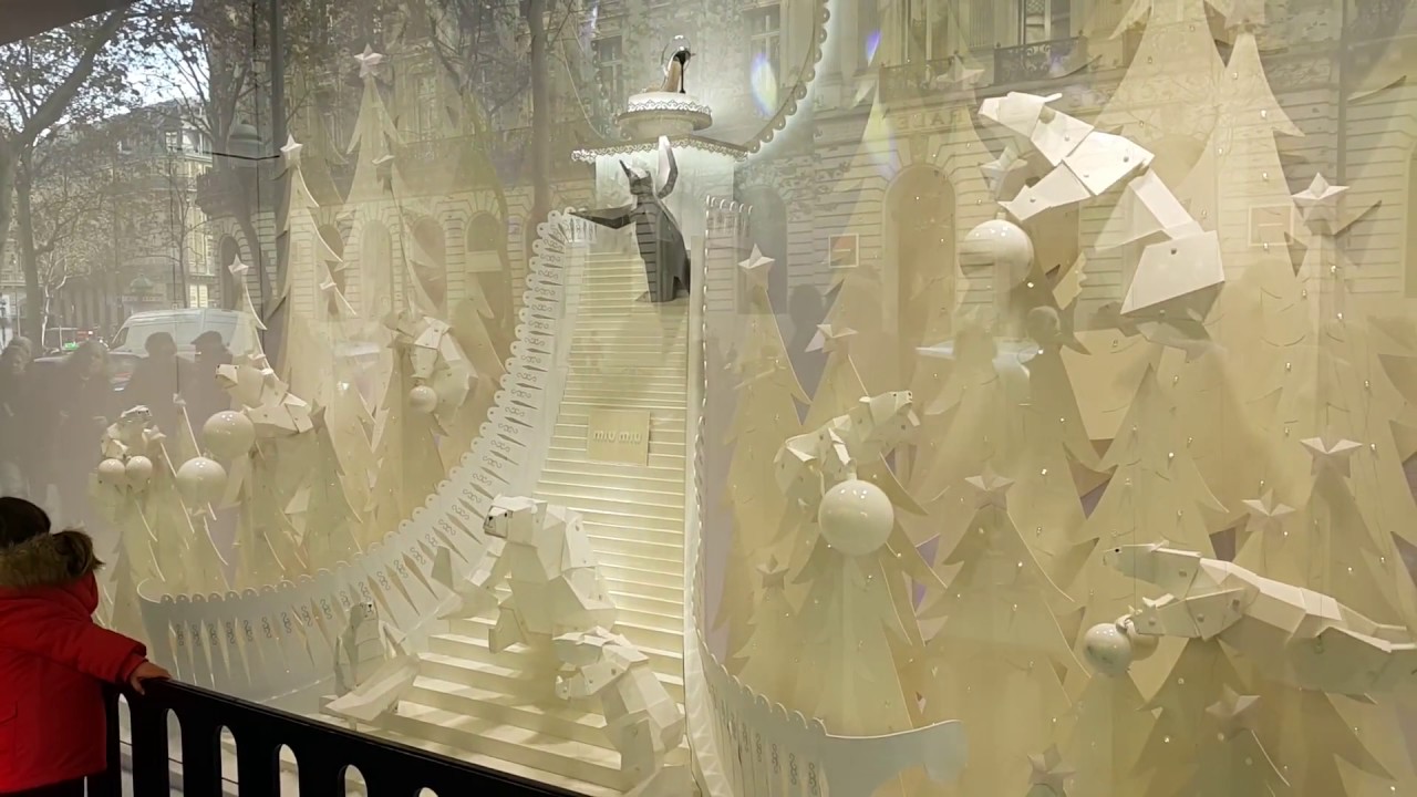 Paris : Haussmann Printemps Christmas Window Display 2016 - YouTube