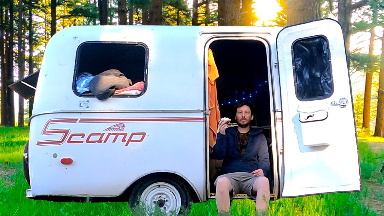 CAMPING IN A MAGICAL FOREST: Living in my Scamp and Subaru - YouTube