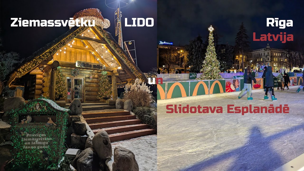 Каток на Эспланаде и Рождественский Лидо (Рига, Латвия) | Slidotava ...