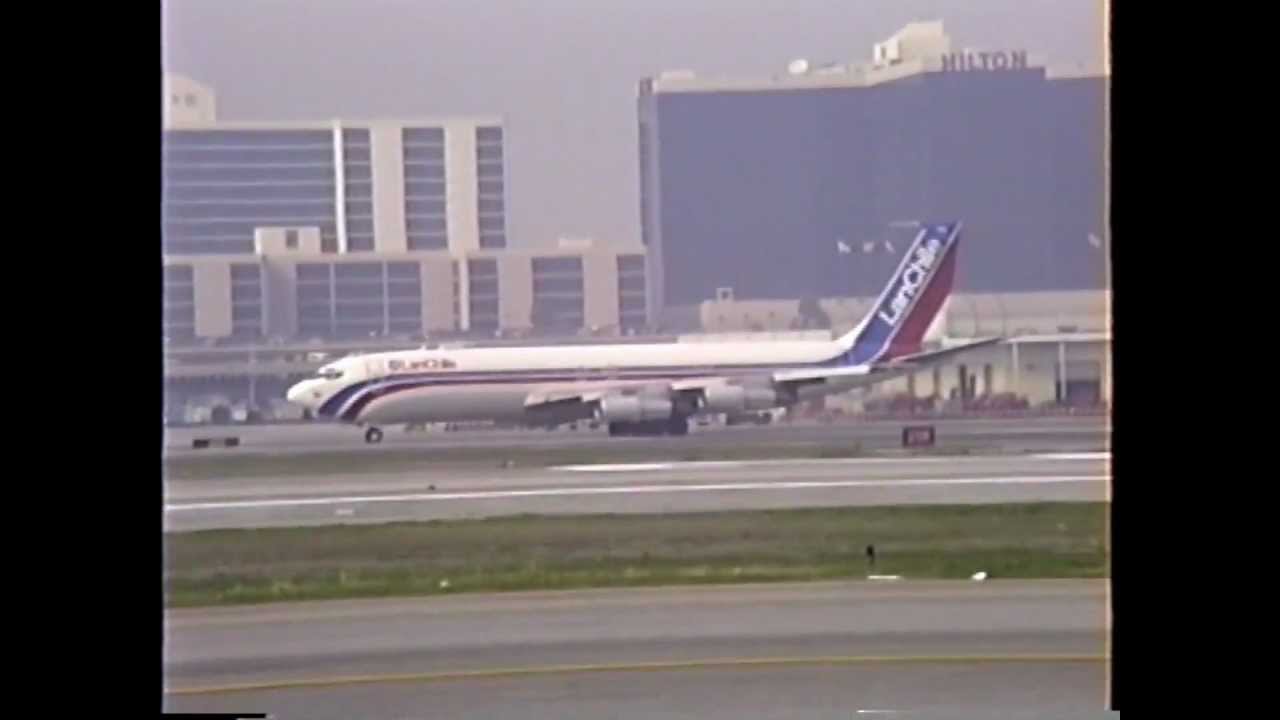 LAN Chile Boeing 707-321B Departing LAX - YouTube