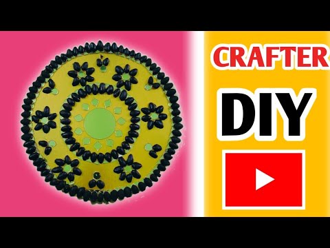 Unique Wall Hanging Craft Using Pista shells Mirror craft for home ...
