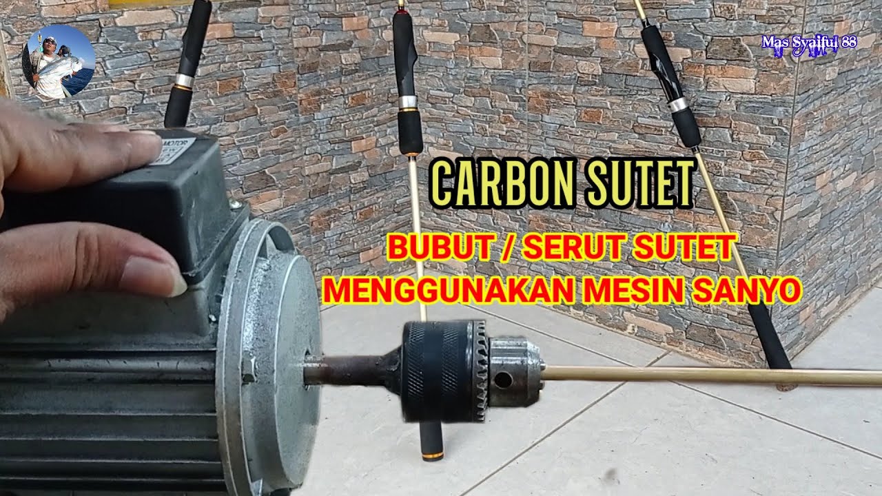 Serut/bubut sutet dengan mesin sanyo || pembutan joran / Stike pancing ...