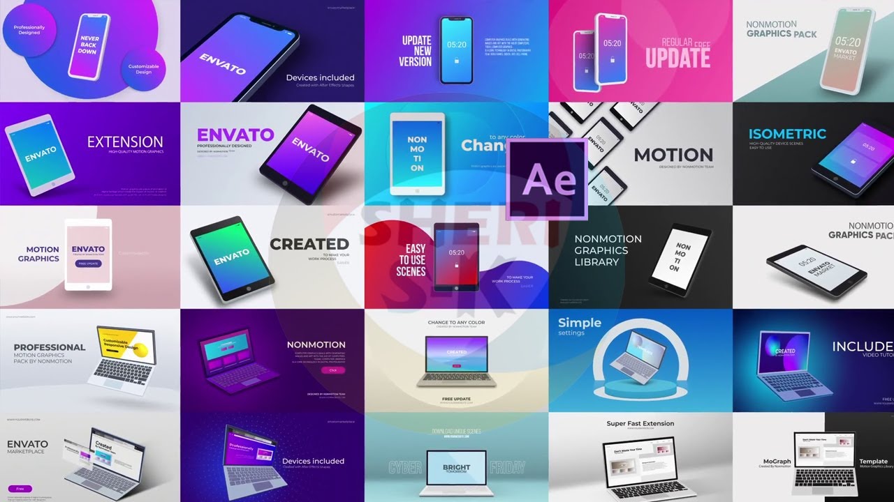 30 Professionally Designed Devices Mockup For After Effect |Modern ...