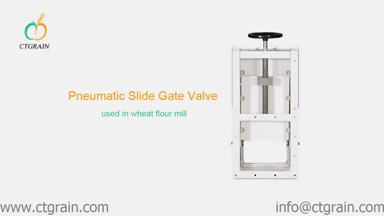 Pneumatic Slide Gate Valve used in wheat flour mill - YouTube