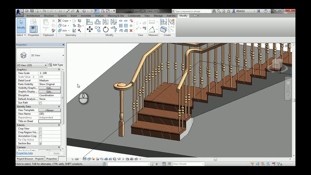 Autodesk Revit_Stairs and Railing 1 - YouTube
