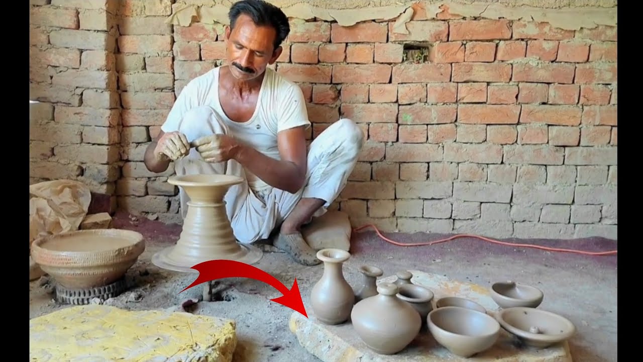 Clay Pottery Making Process || How to make Clay Pots || Process of ...