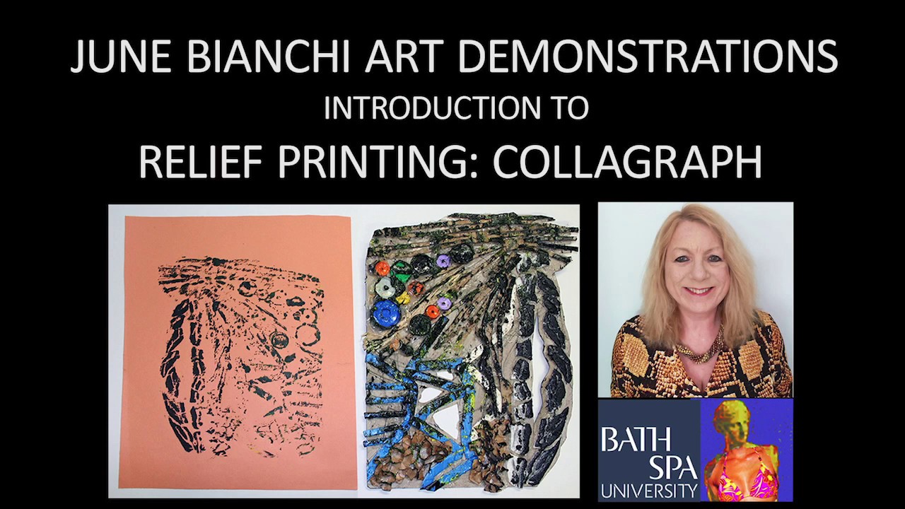 June Bianchi ArtDemo Relief Collagraph - YouTube