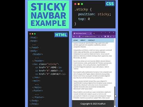 sticky navbar example || HTML using in css || #html #viral #css # ...