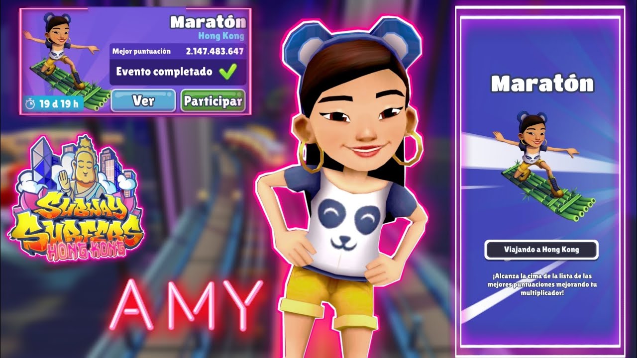 AWESOME AMY ARRIVED IN HONG KONG - SUBWAY SURFERS MARATHON CHALLENGE 3. ...