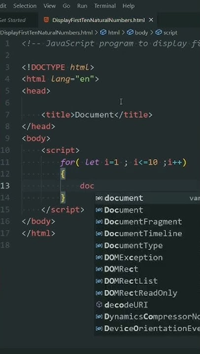 JavaScript Program to Print First 10 Natural Numbers 🔥 - YouTube