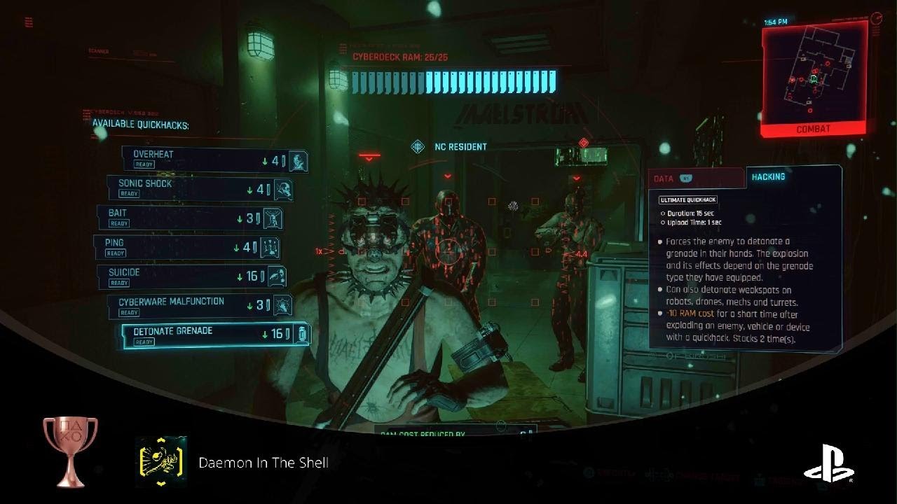 Cyberpunk 2077 - Daemon In The Shell Trophy 🏆 - YouTube