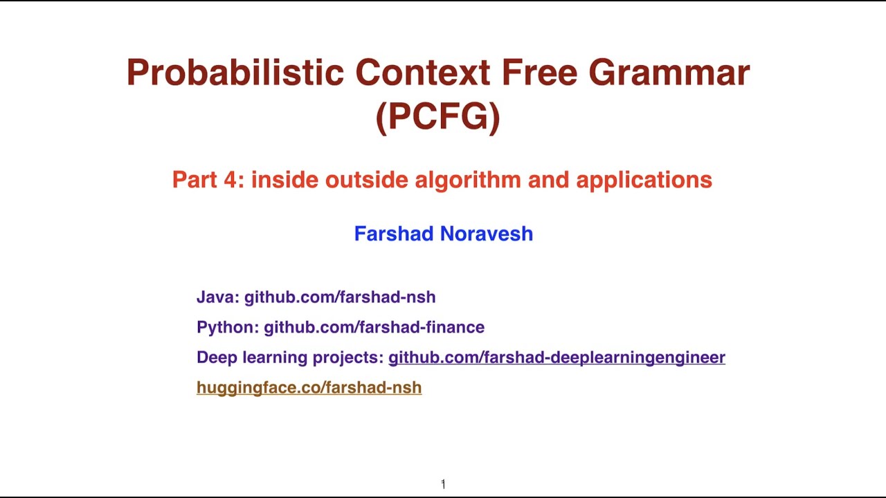 Part 4: inside outside algorithms and applications - YouTube