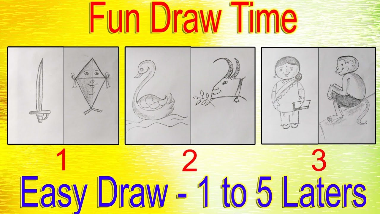 Easy draw - 1 to 5 Laters #faraaz fun draw - YouTube