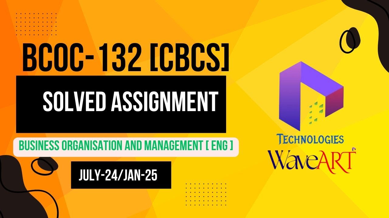 BCOC-132 CBCS || IGNOU Solved Assignment Free (English) || WaveArt ...